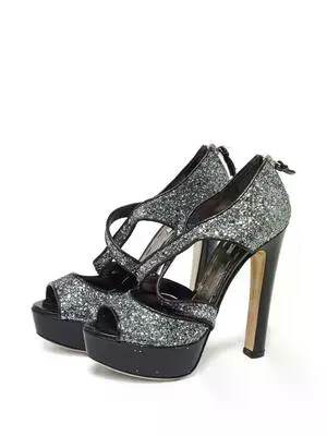 Miu Miu Glitter Platform Sandals