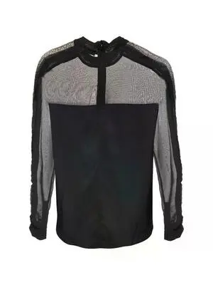 Sandro Silk Knit-paneled Top