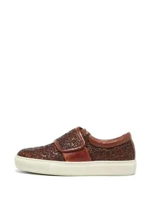 Giorgio Armani Woven Touch-strap Sneakers - Brown