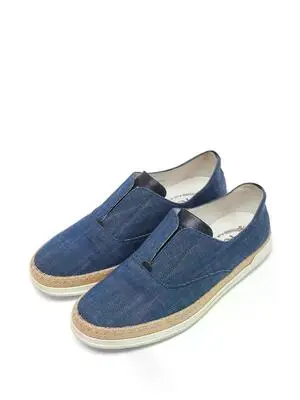 TOD'S Denim Espadrille Slip-on Sneakers - Blue