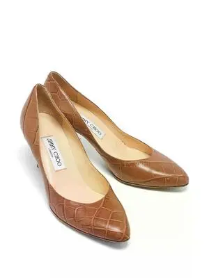 JIMMY CHOO Croc-embossed Leather Pumps