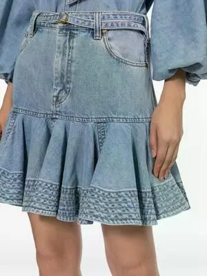 Zimmermann Ruffled Denim Skirt