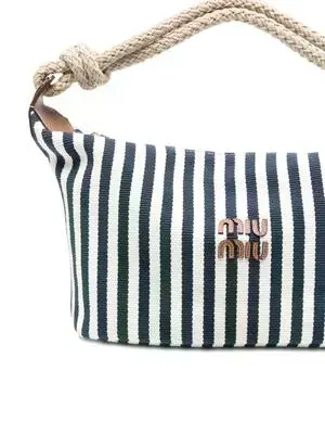 Miu Miu Striped Rope-handle Tote Bag - Blue