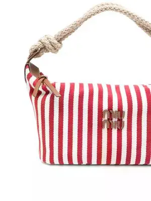 Miu Miu Striped Rope Handle Tote Bag - Red