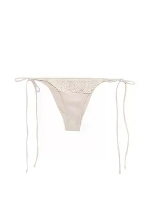 Frankies Bikinis Mackenzie Crochet-trim Bikini Bottoms - Neutrals