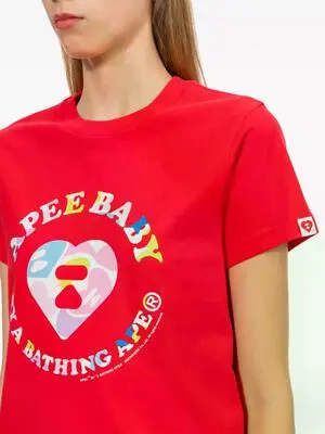 AAPE BY *A BATHING APE Camouflage Heart Graphic T-shirt - Red