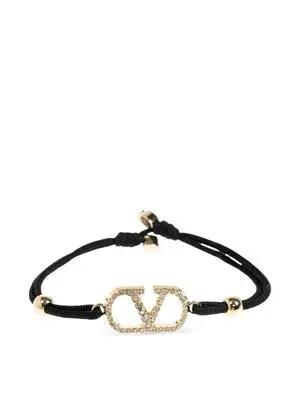 Valentino Garavani Vlogo Signature Crystal-embellished Bracelet - Black