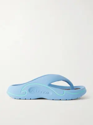 Rabanne 3d Logo-embossed Thong Sandals - Blue