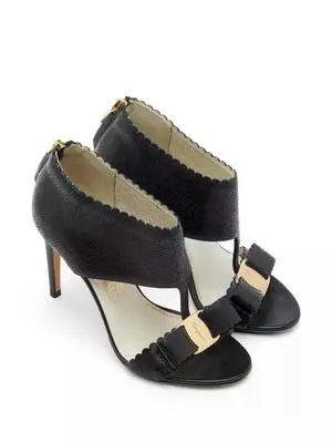 FERRAGAMO Vara Bow Perforated Heeled Sandals