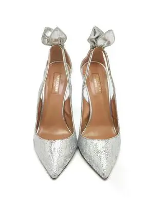 AQUAZZURA Bow Tie Sequin-embellished Pumps