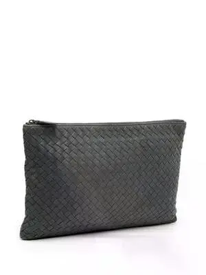 Bottega Veneta Leather Intrecciato Clutch Bag