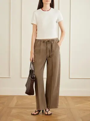 Citizens Of Humanity Aurora Cotton And Linen-blend Wide-leg Trousers - Neutrals