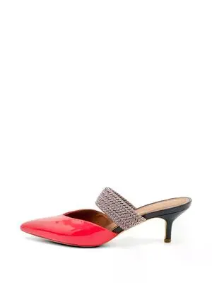MALONE SOULIERS Malone Souliers Patent Leather Mules With Woven Strap Red