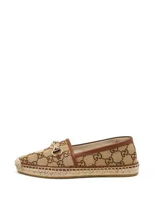 Gucci Horsebit Gg Canvas Espadrilles - Neutrals