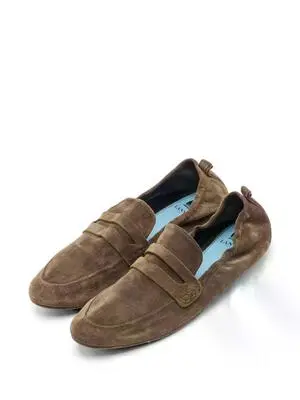 LANVIN Suede Slip-on Loafers - Brown