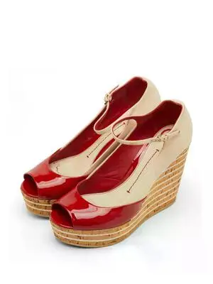 Gucci Mary Jane Wedge Peep-toe Pumps