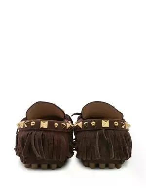 Valentino Garavani Rockstud Vlogo Loafers - Brown