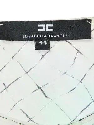 Elisabetta Franchi Checks Print Silk Blouse With Gold-tone Chain Detail