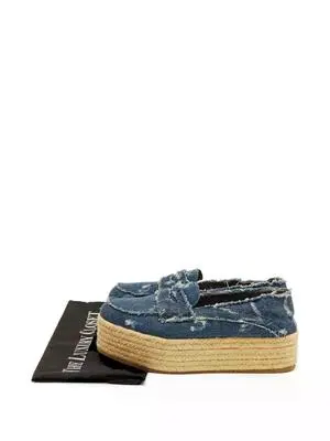 Miu Miu Denim Platform Espadrille Loafers