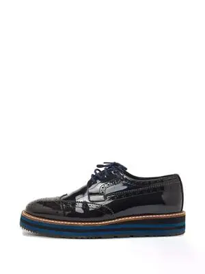Prada Patent Leather Derby Shoes - Black