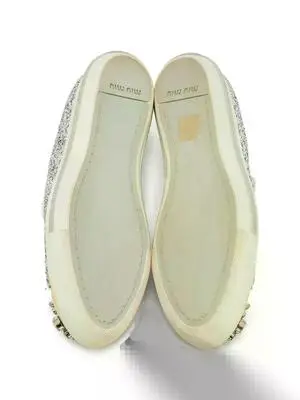 Miu Miu Crystal-embellished Glittered Sneakers
