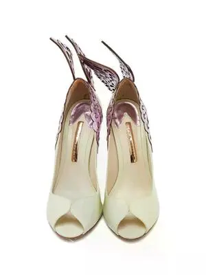 SOPHIA WEBSTER Angelica Lunar Winged Peep-toe Pumps - Neutrals