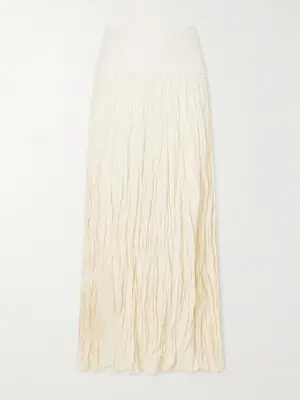 Johanna Ortiz Linen-blend Jersey Maxi Skirt - Neutrals