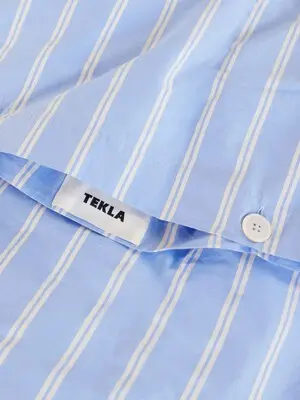 TEKLA Striped Organic Cotton-percale King Duvet Cover