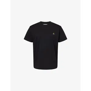 VIVIENNE WESTWOOD Embroidered-orb Crew-neck Cotton T-shirt - Black
