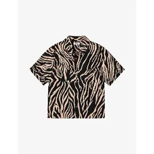 RO&ZO Zebra Print Short Sleeve Shirt - Multi