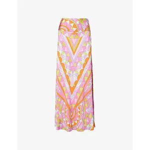 Emilio Pucci Printed Satin-jersey Maxi Skirt - Multicolor