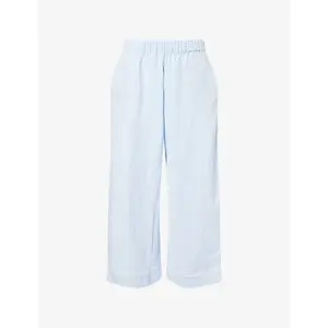 Lounge Textured Cotton Pyjama Bottoms - Blue