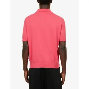 VIVIENNE WESTWOOD Mark Orb-embroidered Cotton And Cashmere-blend Polo Top - Raspberry