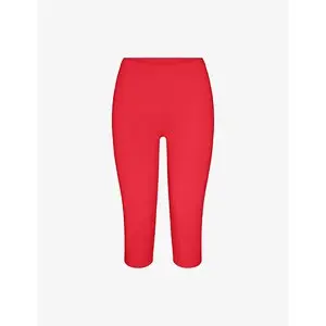 SKIMS Cropped Stretch-modal Trousers - Carmine