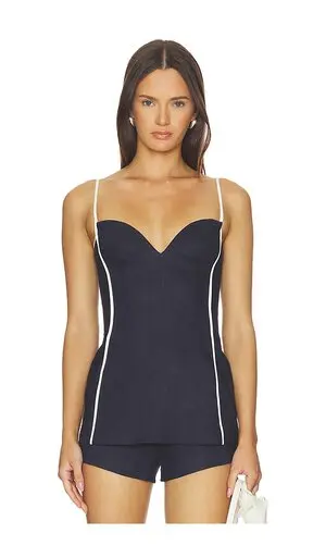 Amanda Uprichard Olivette Top - Navy