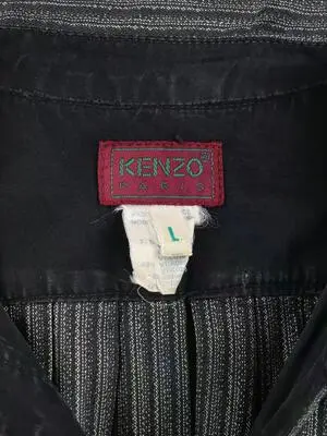 Kenzo Pinstripe Pattern Pleated Midi Dress