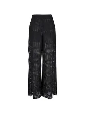 Akris Cassie Wave-pattern Trousers
