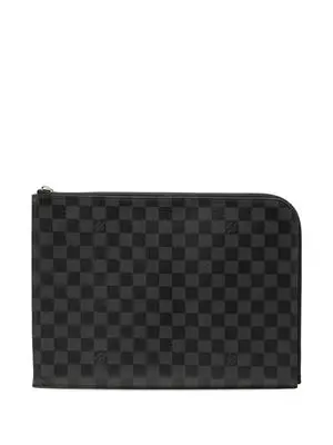 LOUIS VUITTON Damier Graphite Pochette Jour Gm Clutch Bag - Black
