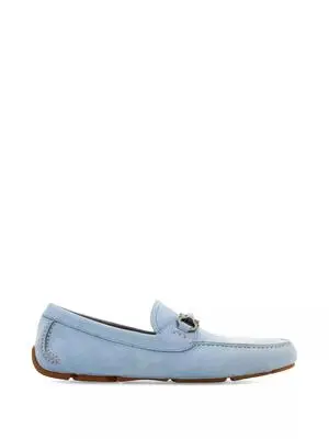 FERRAGAMO Gancini Ornament Driver Loafers - Blue