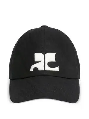 COURREGES Ac Logo Embroidered Baseball Cap - Black