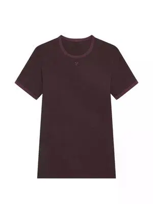 COURREGES Signature Contrast-trim Logo-patch T-shirt - Red