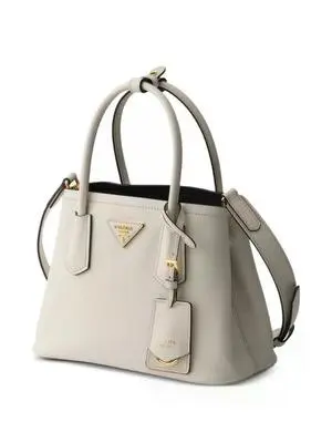 Prada Double Saffiano Leather Handbag - Neutrals