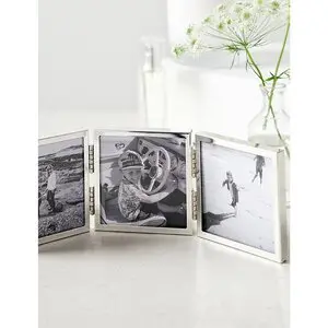 THE WHITE COMPANY Stainless Steel Hinged Photo Frame