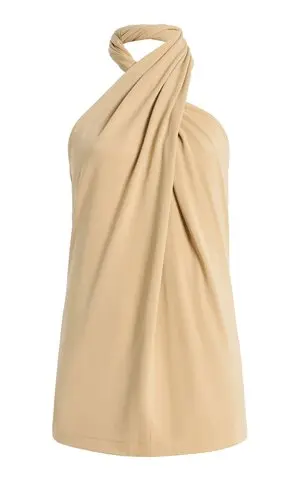 TOTEME Twisted Jersey Halter Top - Neutral