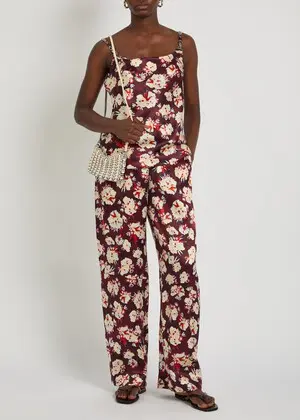 Rabanne Floral-print Silk Blouse With Metal Detail