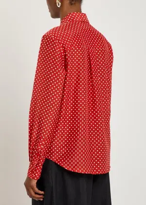 Matteau Polka Dot Cotton And Silk-blend Shirt