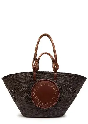 Stella McCartney Large Raffia Tote Bag - Black