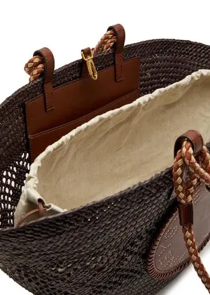 Stella McCartney Large Raffia Tote Bag - Black