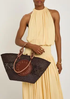 Stella McCartney Large Raffia Tote Bag - Black