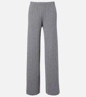 LISA YANG Shannen Cotton And Cashmere Wide-leg Pants - Grey